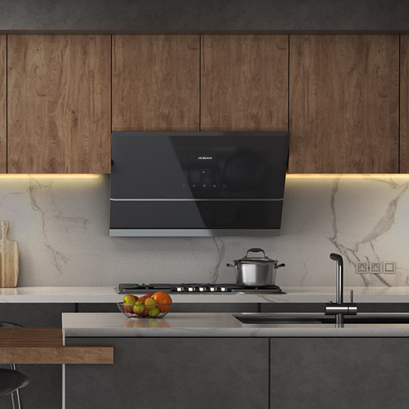 ROBAM R-MAX3 Kitchen Range Hood 30 Inch, Quiet 1200 CFM Vent Hood ...